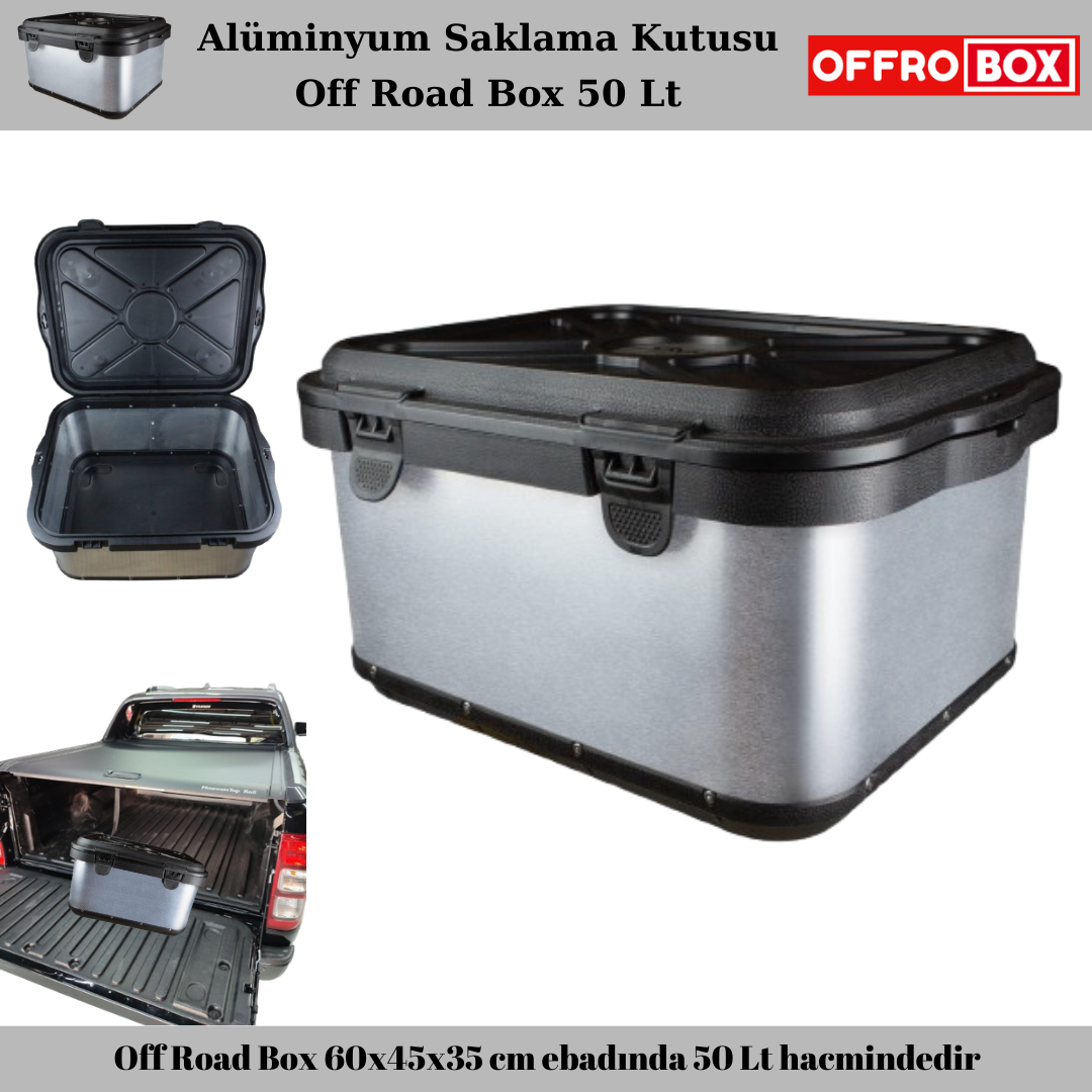 Off Road Box Alüminyum Saklama Kutusu Camping Box 50 Lt