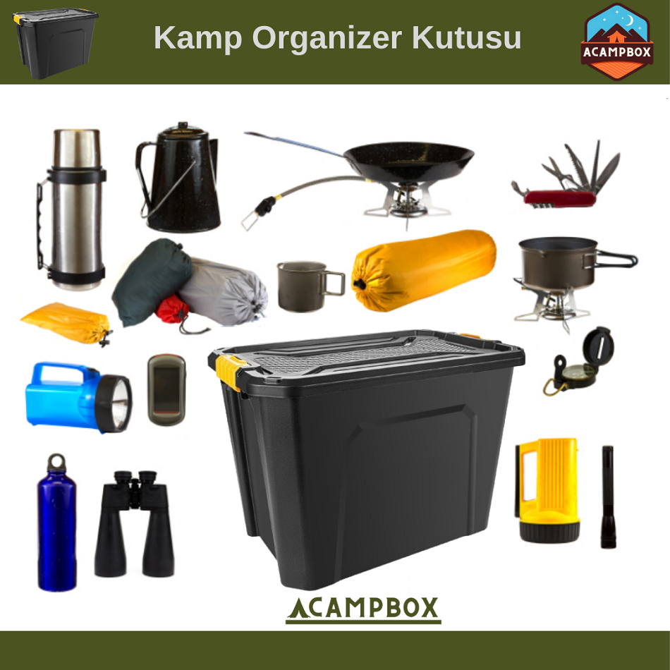 Kamp Organizer Kutusu 60 Lt Kamp Malzemeleri Düzenleyici Kutu Camp Box